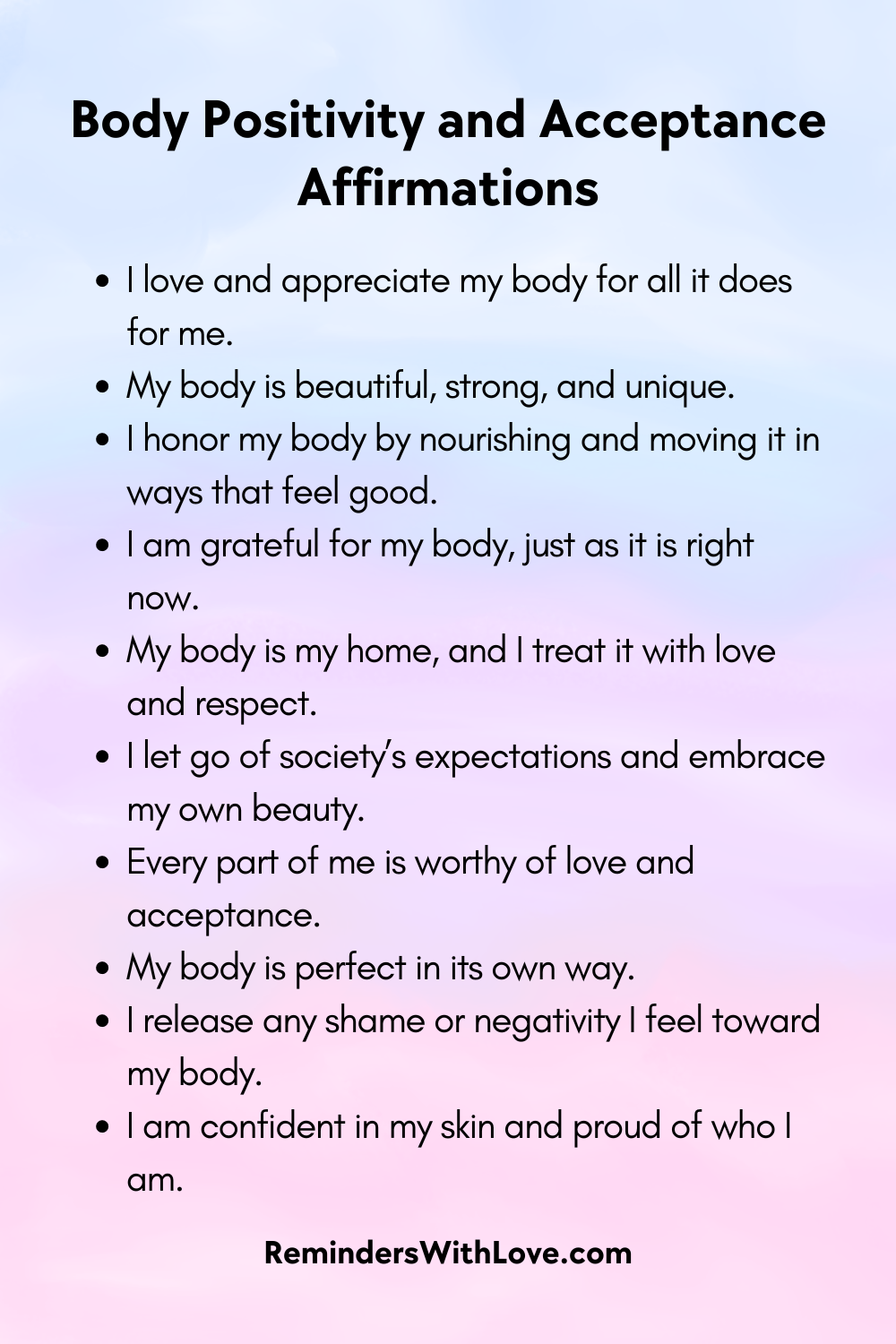 131 Self-Love Affirmations to Transform Your Life - Reminders With Love